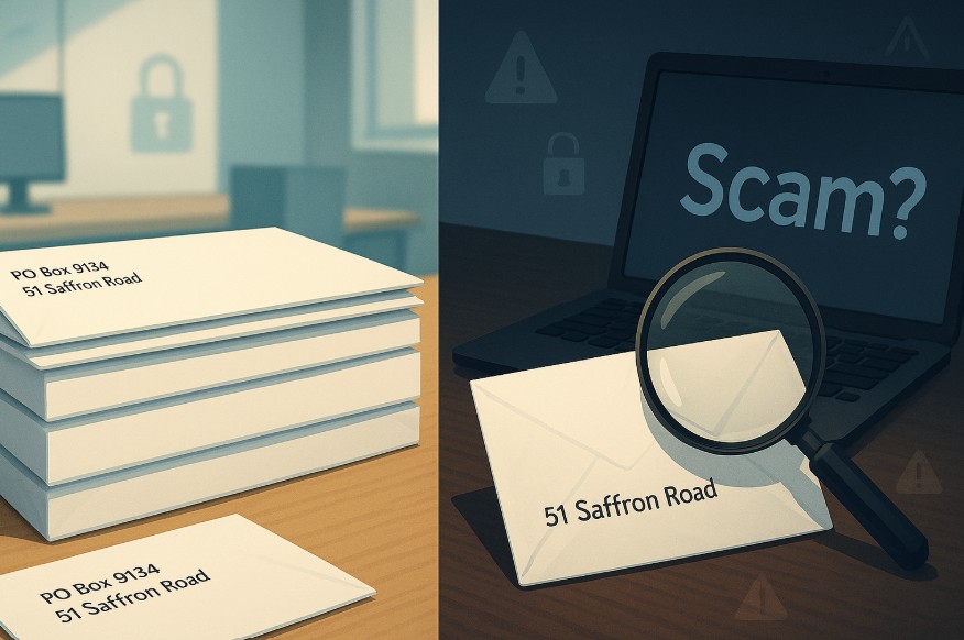 Who Sends Mail from PO Box 9134 51 Saffron Road? | UK Business Magazine